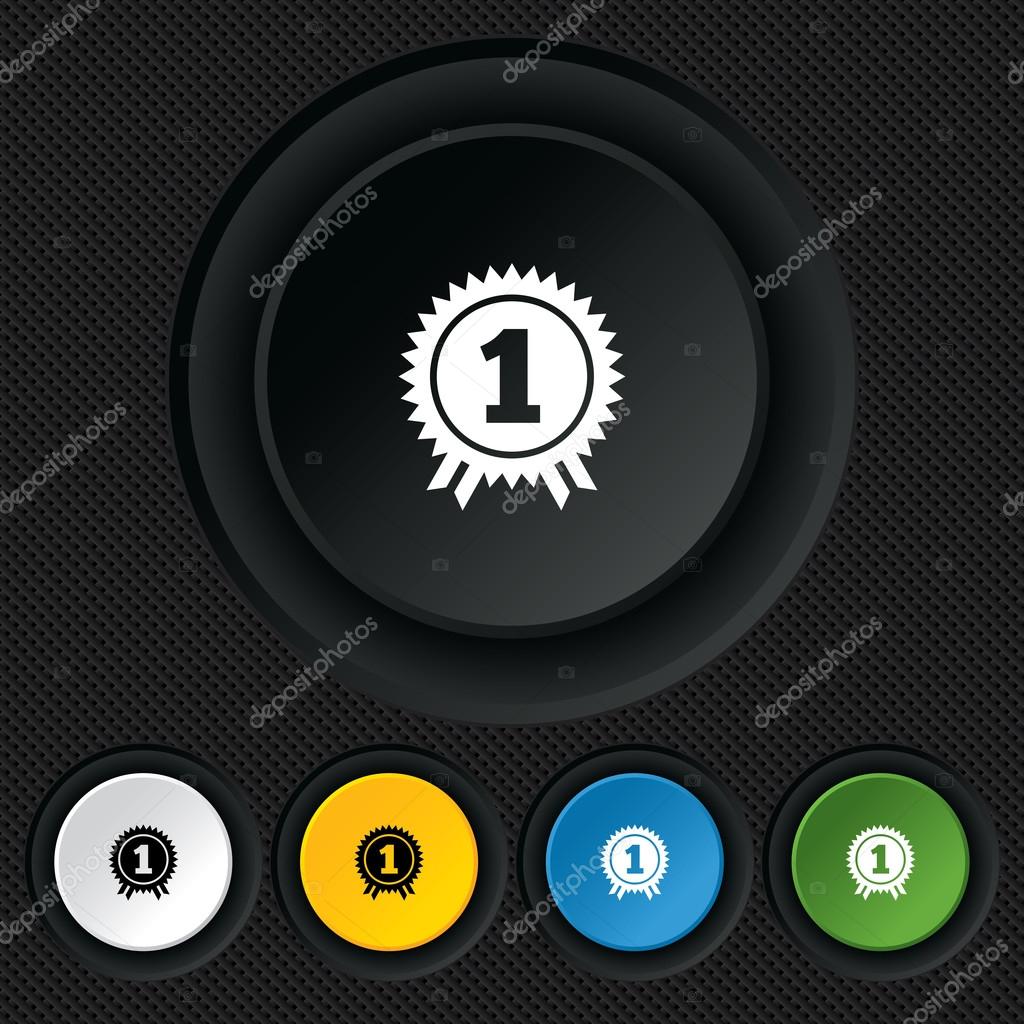 Primer lugar signo de premio icono. Premio al ganador . Vector de stock ...