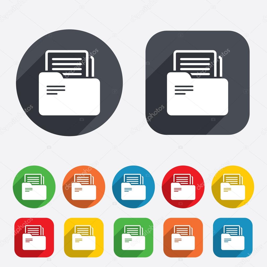 Document folder sign. Accounting binder symbol. Stock Vector by ...