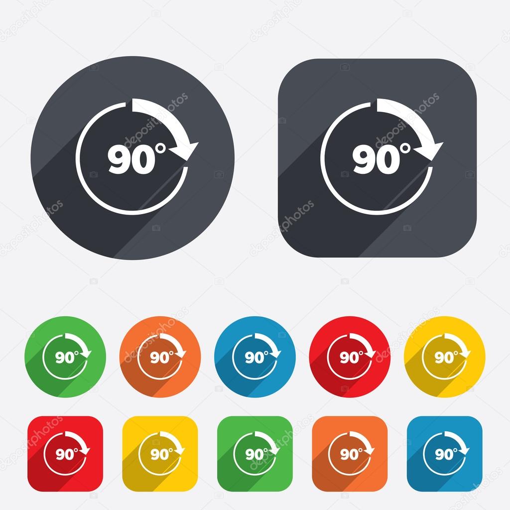 Ángulo 90 grados signo icono. Geometría símbolo matemático 2023