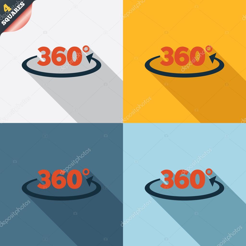Ángulo 360 grados signo icono. Geometría símbolo matemático Vector de ...