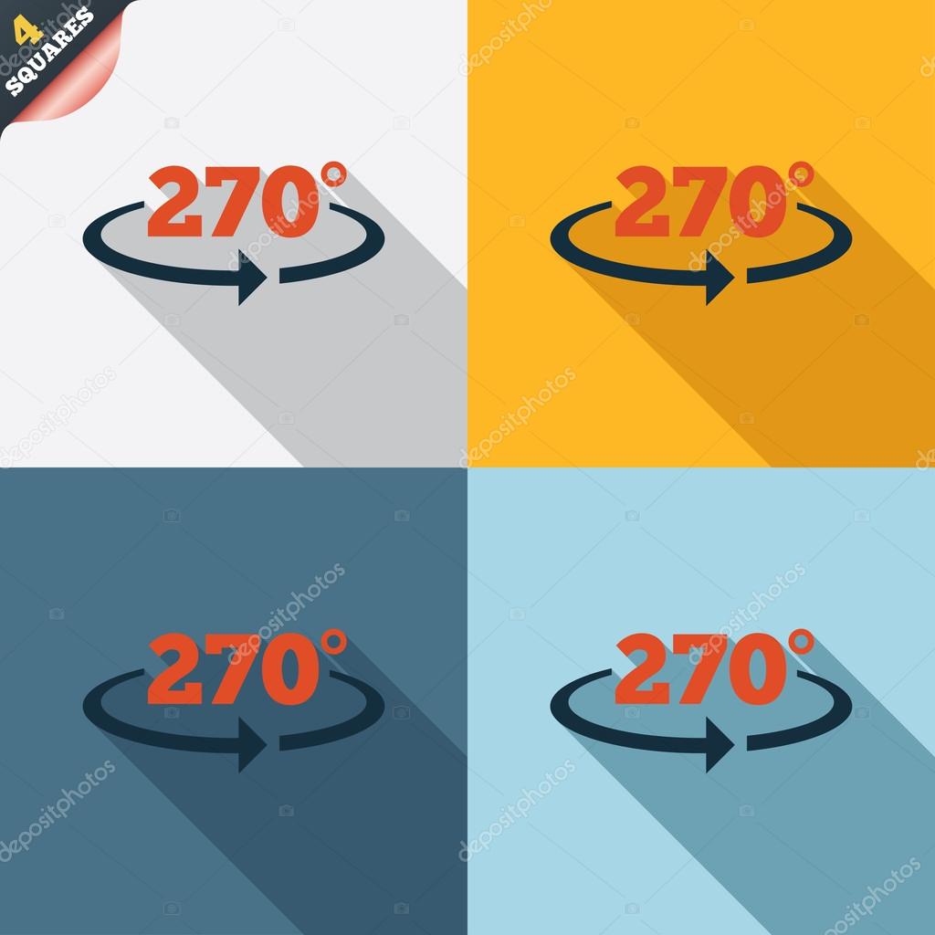 Ángulo 270 grados signo icono. Geometría símbolo matemático 2023