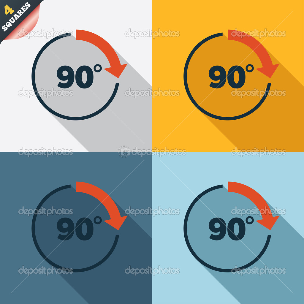 Ángulo 90 grados signo icono. Geometría símbolo matemático 2022