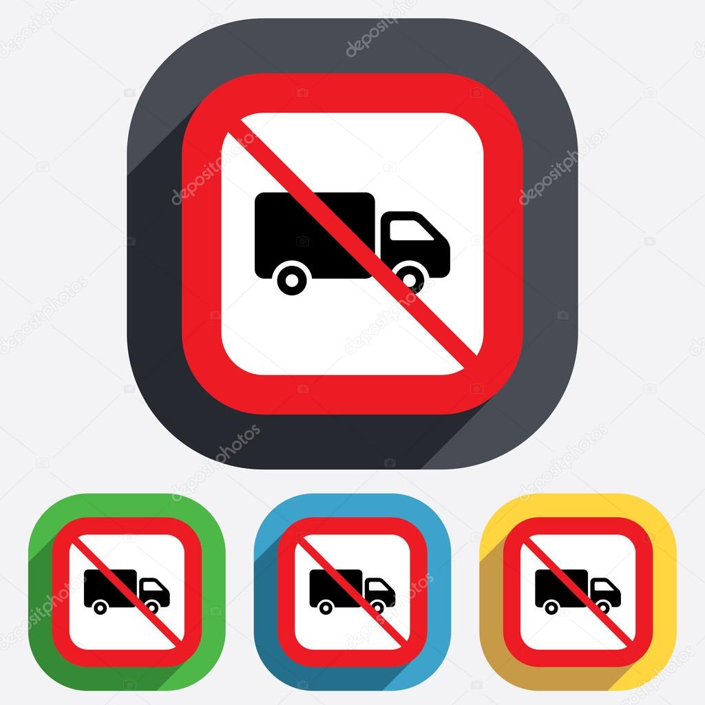 No hay señal de camión de entrega icono. Cargo van símbolo. 2022