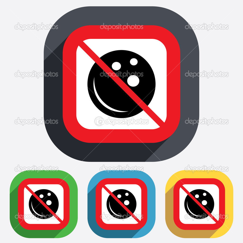 No Bowling ball sign icon. Bowl symbol. Stock Vector Image by ...
