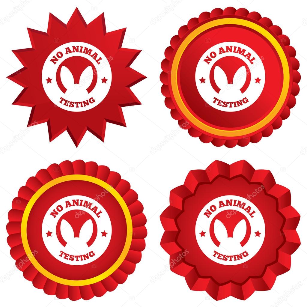 No animals testing sign icon. Not tested symbol — Stock Photo ...