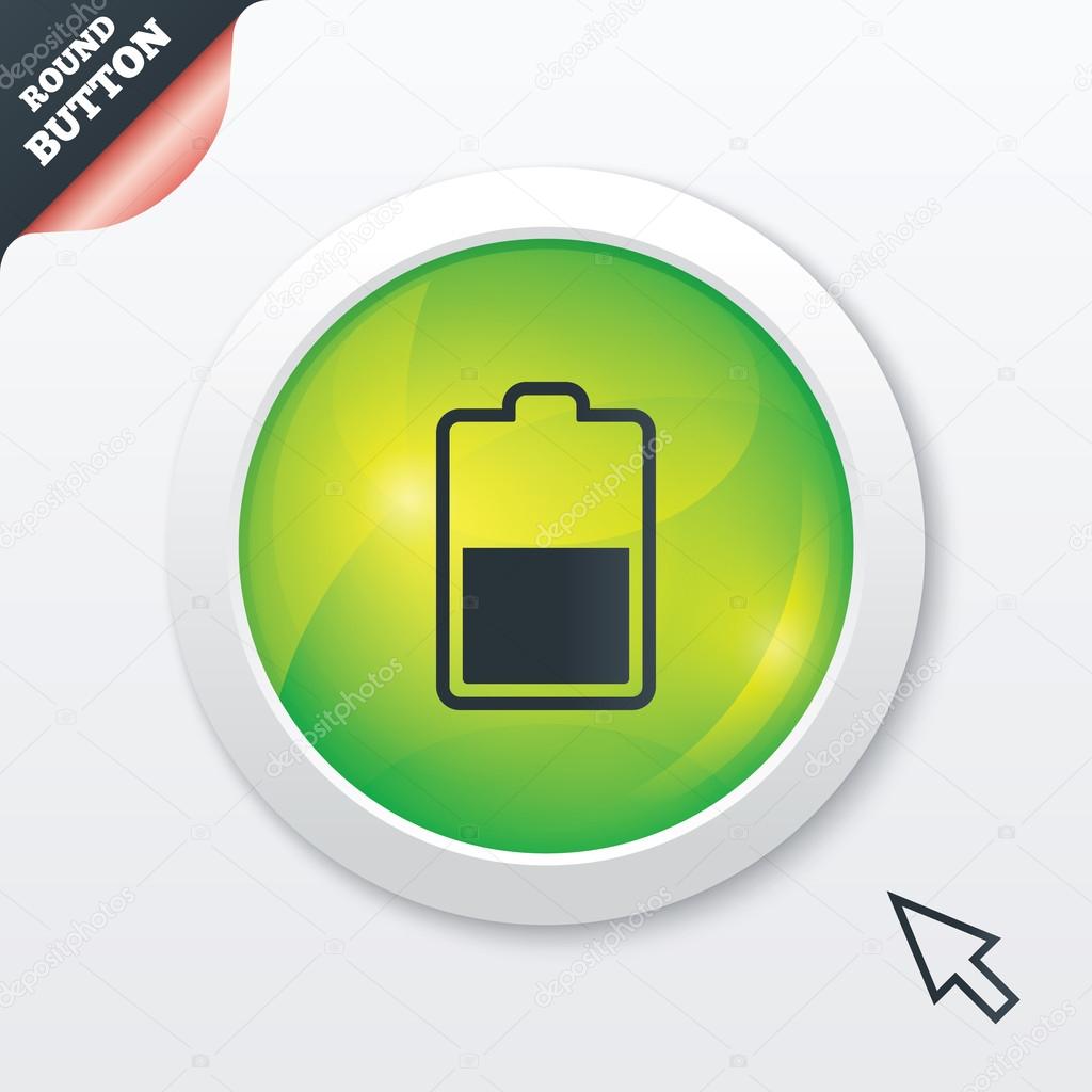 Battery half level sign icon. Low electricity. Stock Vector by ...