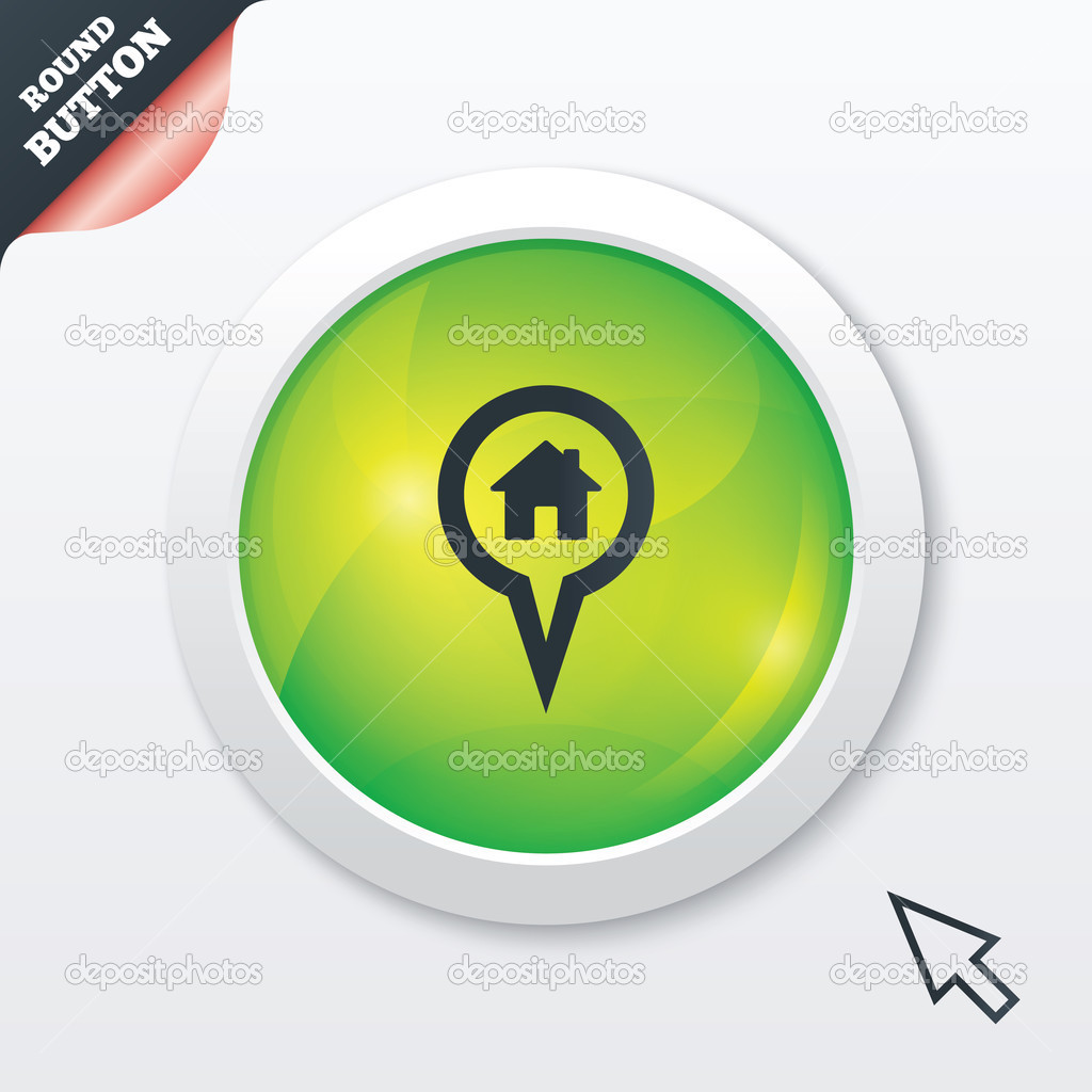 Map pointer house sign icon. Marker symbol. Stock Vector Image by ...