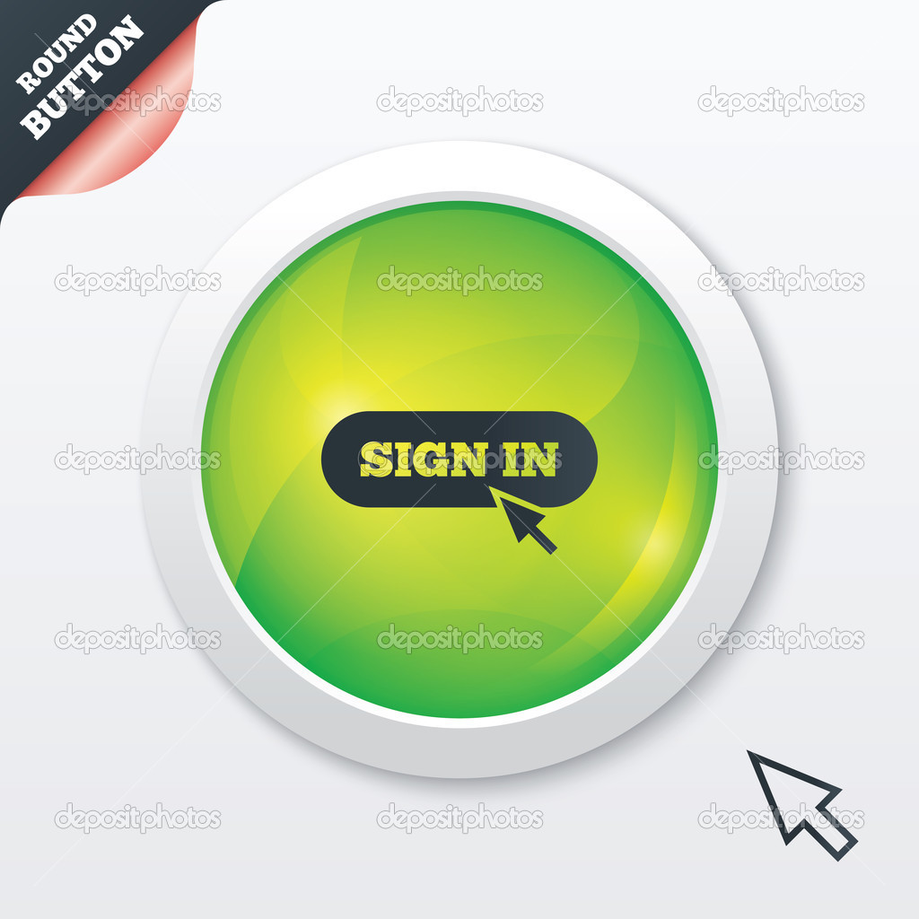 Sign in with cursor pointer icon. Login symbol Stock Vector by ...