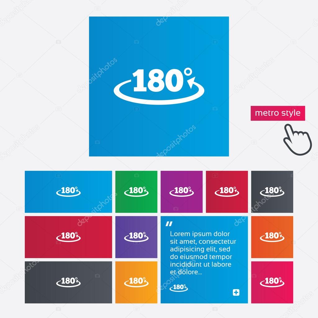 Ángulo 180 grados signo icono. Geometría símbolo matemático 2022