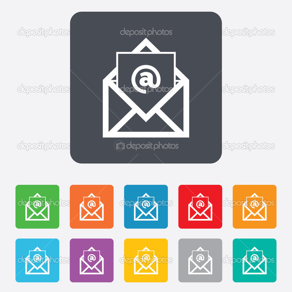 Mail icon. Envelope symbol. Message sign. Stock Vector by ©Blankstock ...