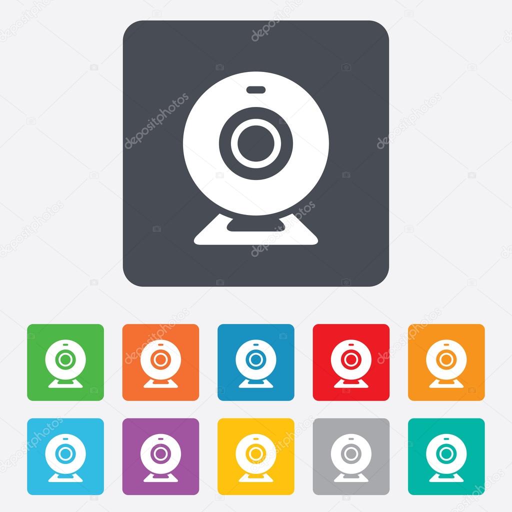 Webcam sign icon. Web video chat symbol. — Stock Vector © Blankstock ...