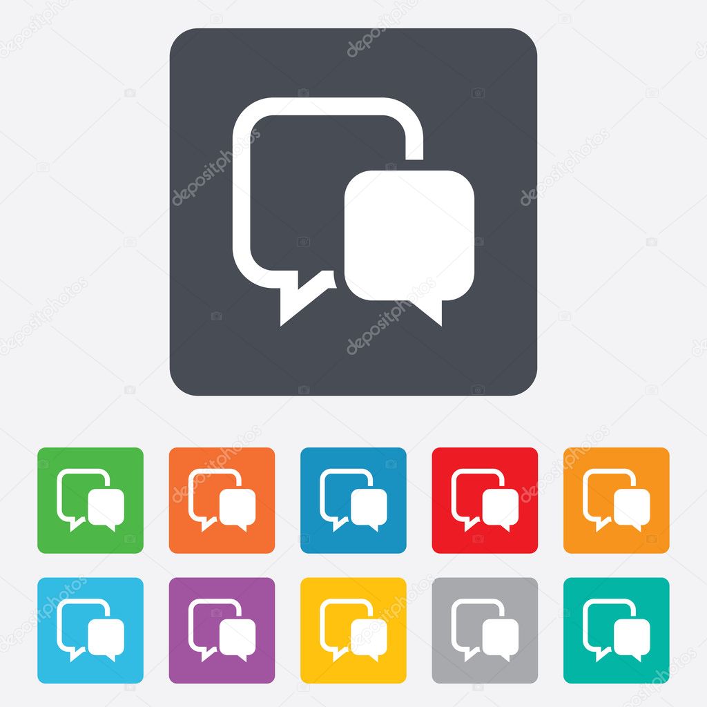 Chat sign icon. Speech bubble symbol. Stock Vector by ©Blankstock 47128389