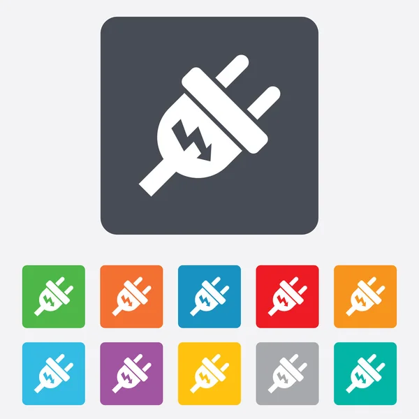 Electric plug sign icon. Power energy symbol. Stock Vector Image by ...