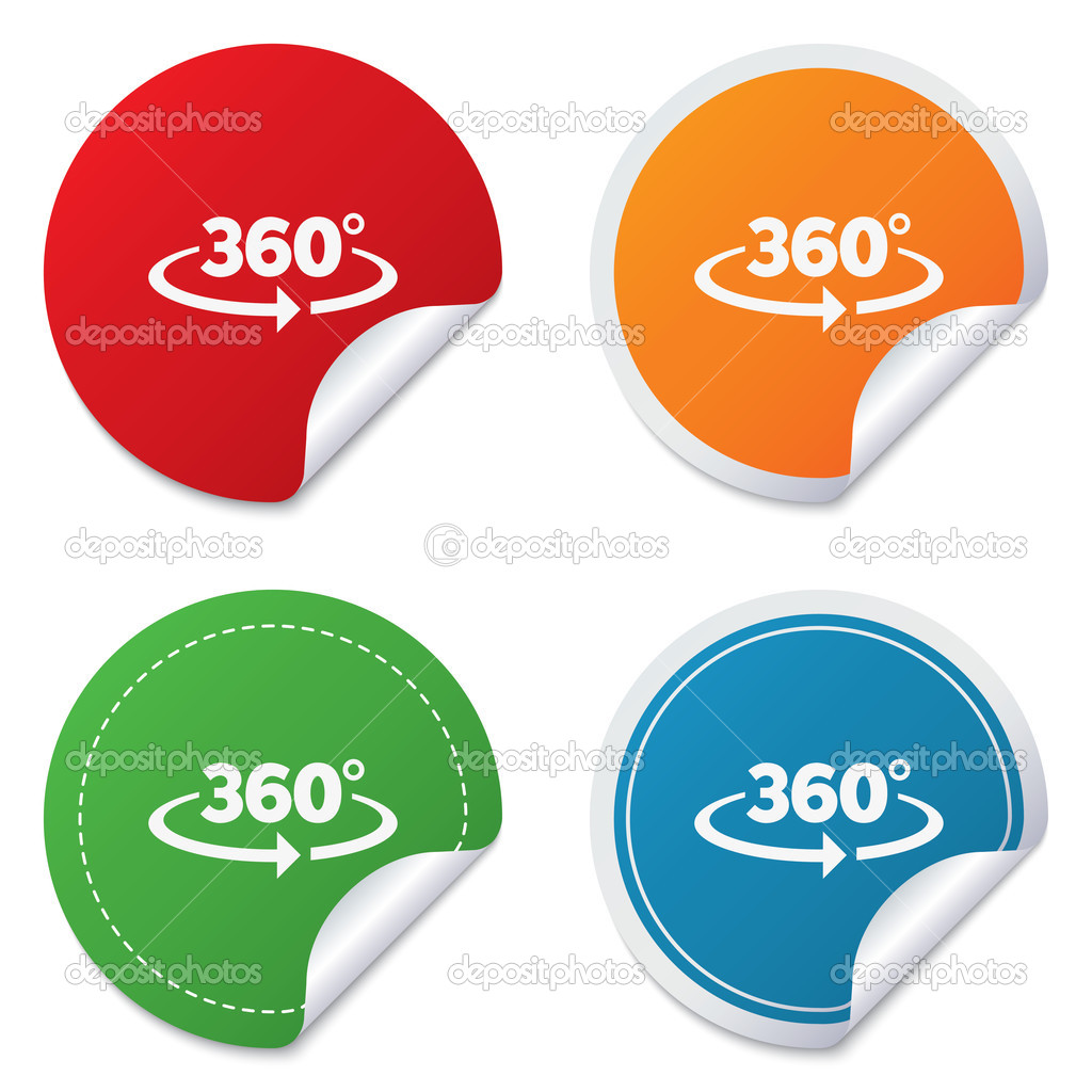 Ángulo 360 grados signo icono. Geometría símbolo matemático Vector de ...