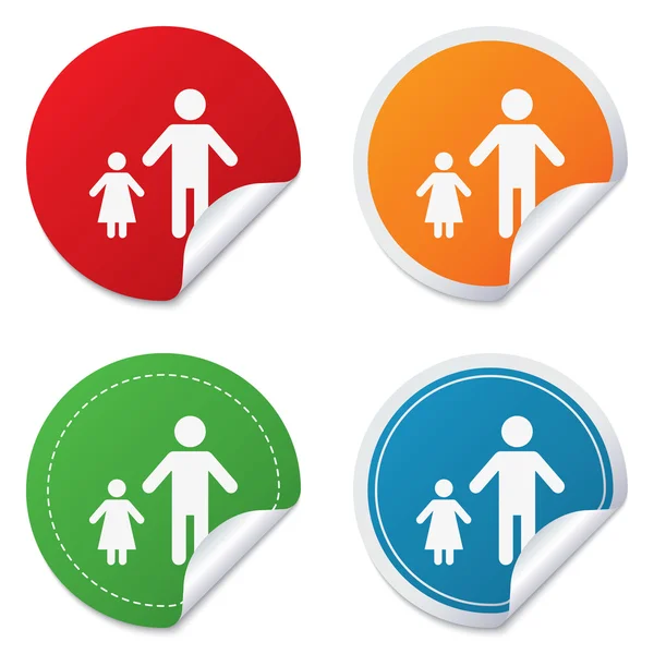 One-parent family with two children sign icon. ⬇ Vector Image by ...