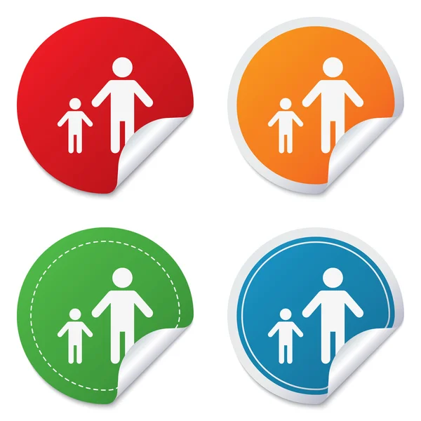 One-parent family with two children sign icon. ⬇ Vector Image by ...