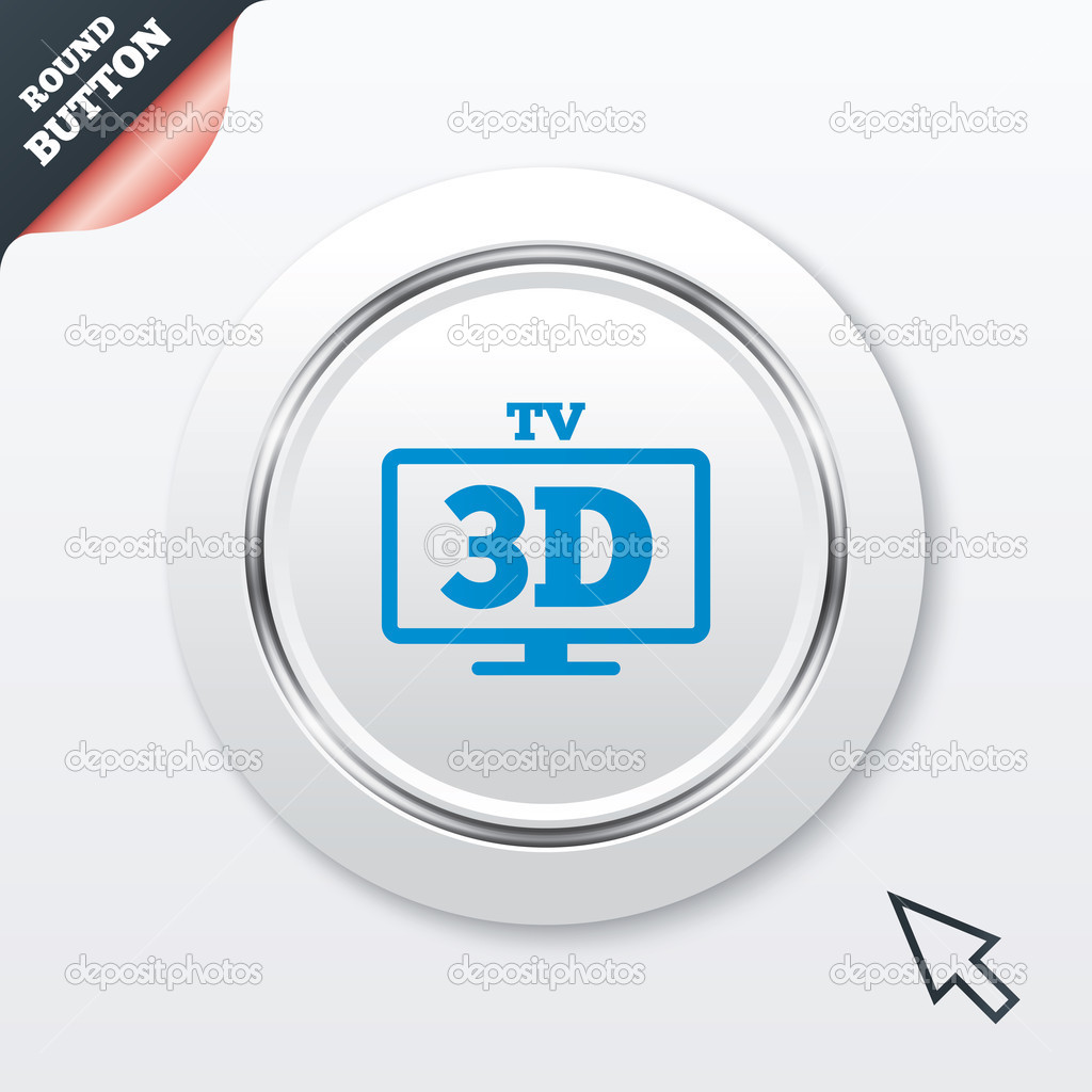 3D TV sign icon. 3D Television set symbol. Stock Vector Image by ...
