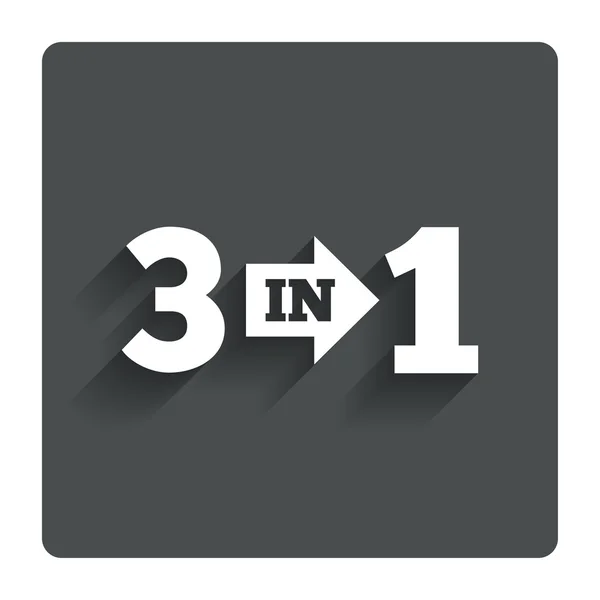 Three in one sign icon. 3 in 1 symbol with arrow Stock Vector Image by ...