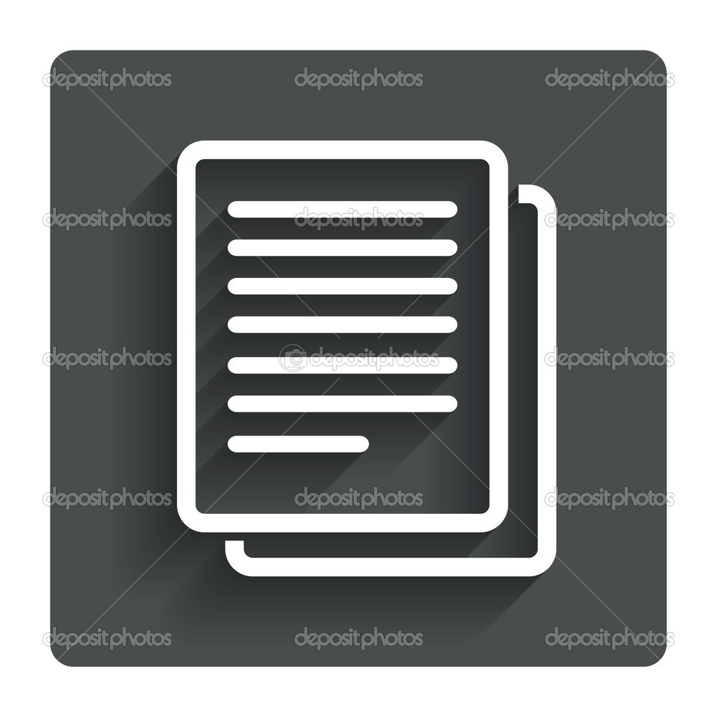 Copy file sign icon. Duplicate document symbol. Stock Vector Image by ©Blankstock #51091721