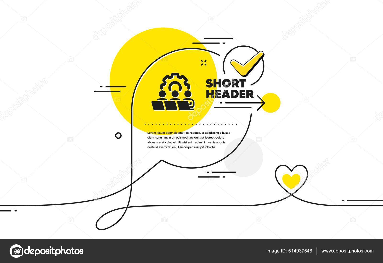 Teamwork Icon Continuous Line Check Mark Chat Bubble Remote Office ...