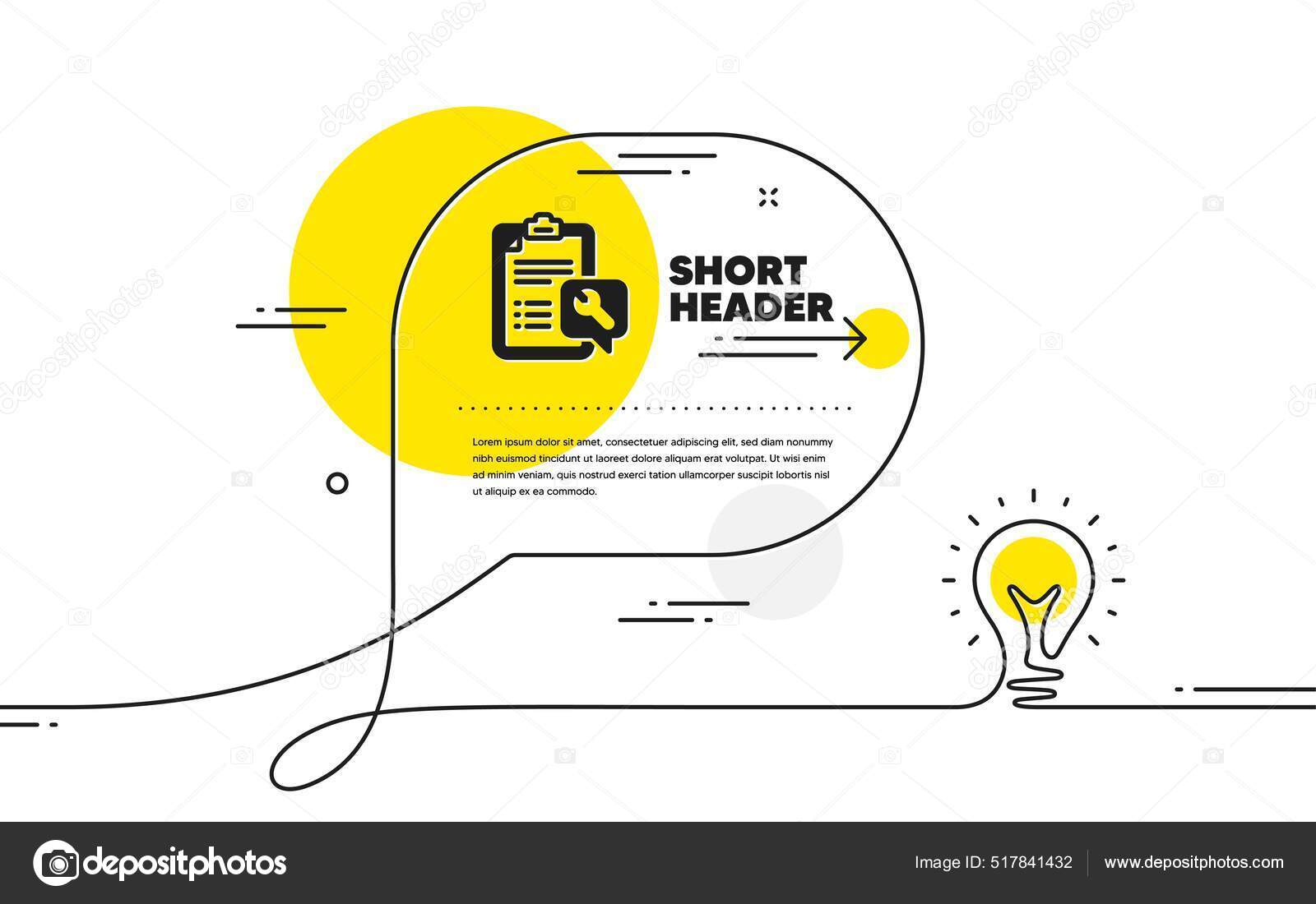 Spanner Tool Icon Continuous Line Idea Chat Bubble Banner Repair Stock ...