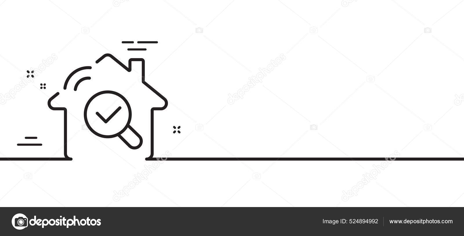 Inspect Line Icon Building Quality Sign Construction Verification Symbol Minimal Stock Vector by ...