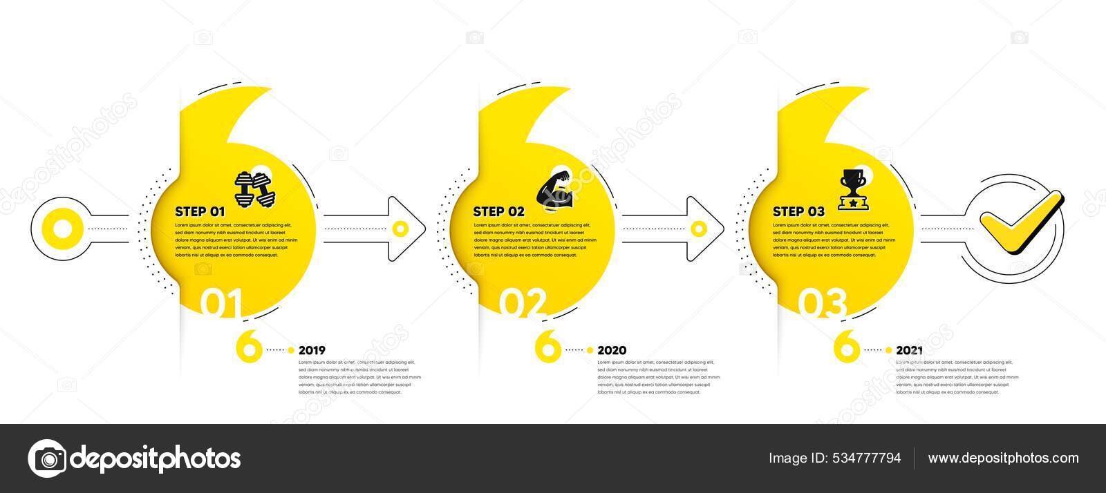 Gym Infographic Timeline Steps Sport Process Diagram Dumbbells Strong ...