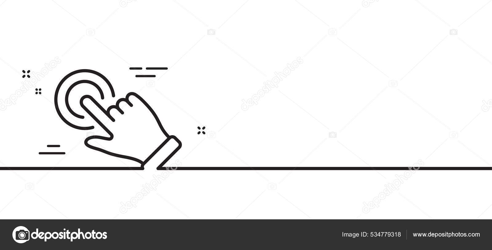 Touchscreen Gesture Line Icon Click Hand Sign Push Action Symbol Stock ...