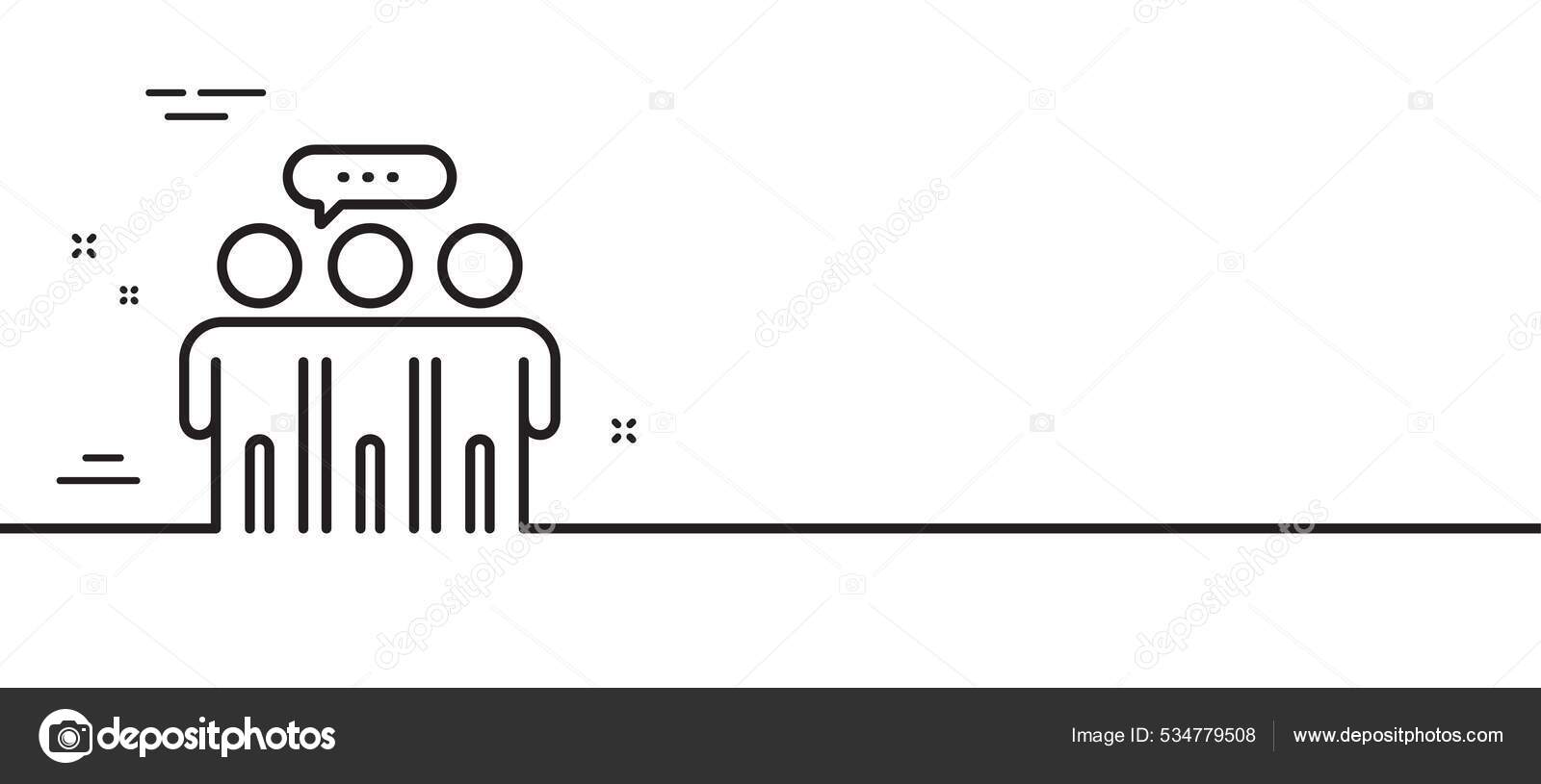 Employees Group Line Icon Collaboration Sign Development Partners ...