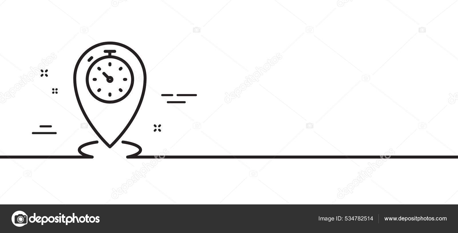 Timer Line Icon Time Sign Location Pointer Symbol Minimal Line Stock ...
