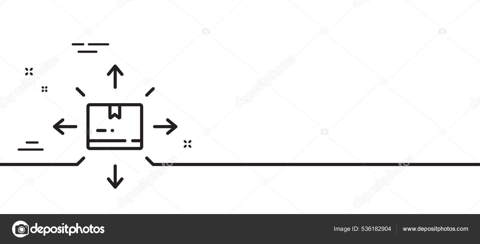 Cardboard Box Line Icon Warehouse Parcel Sign Inventory Package Symbol ...