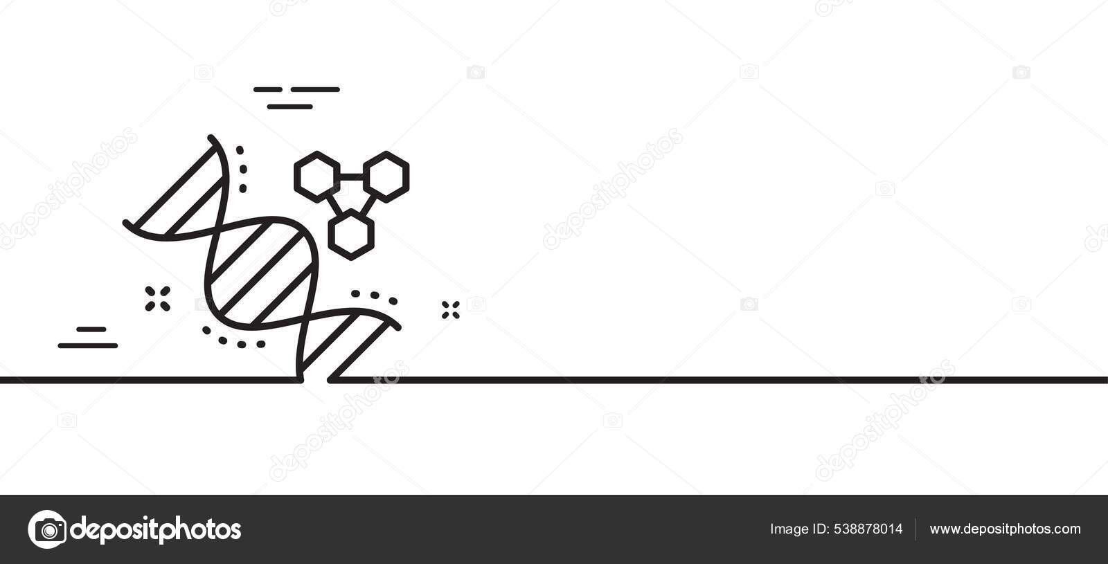 Chemistry Dna Line Icon Laboratory Analysis Sign Chemical Formula ...
