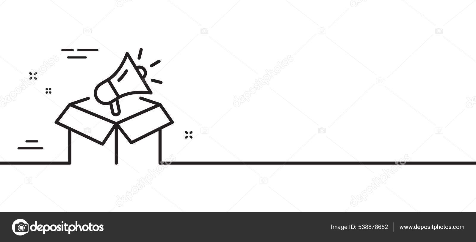 Megaphone Box Line Icon Advertisement Device Symbol Brand Ambassador ...
