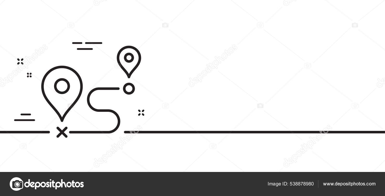 Journey Line Icon Road Path Sign Route Map Distance Symbol Stock Vector ...