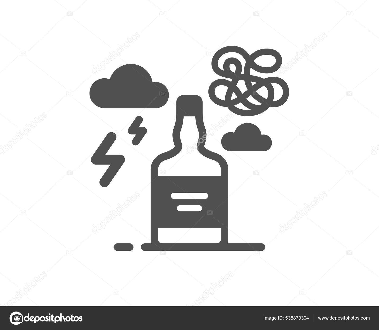 Alcohol Addiction Icon Difficult Stress Sign Mental Health Problem ...