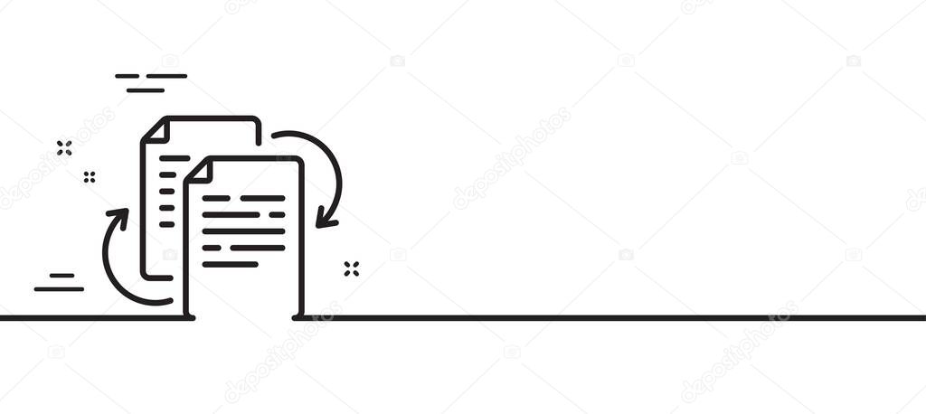 Icono de línea de flujo de trabajo de documentos. Signo de página del ...