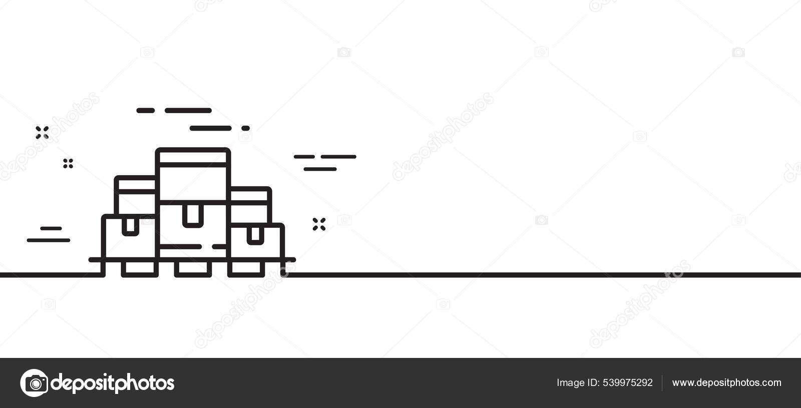 Boxes Pallet Line Icon Wholesale Goods Sign Warehouse Inventory Symbol ...