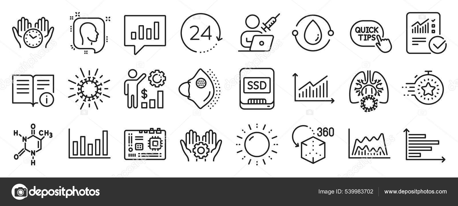 Set Ikon Sains Seperti Kepala Info Teknis Tangga Grafik Perdagangan ...