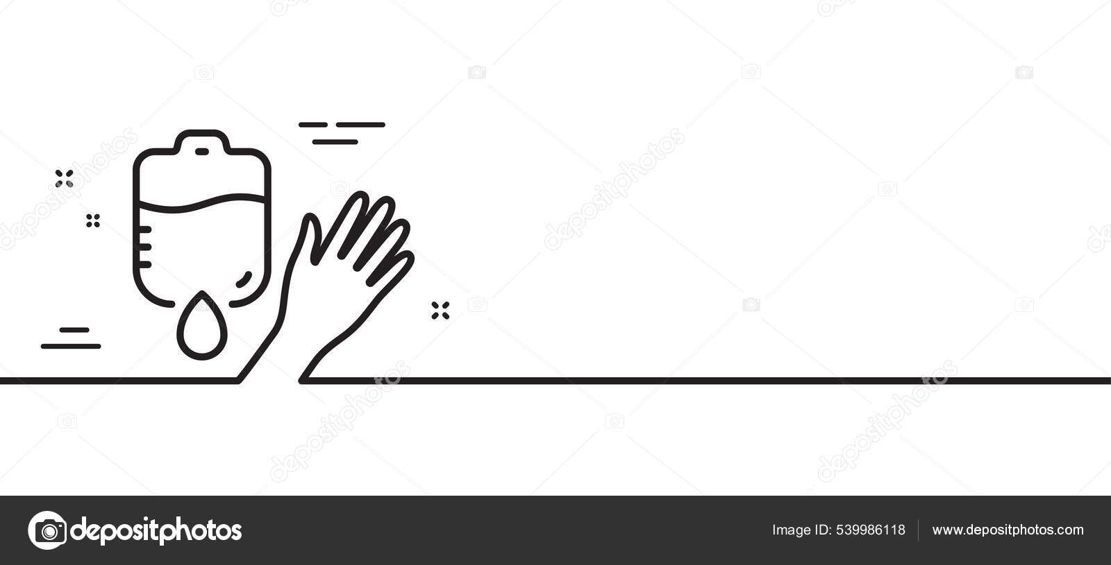 Donate Blood Line Icon Medical Donor Sign Plasma Symbol Minimal Stock ...