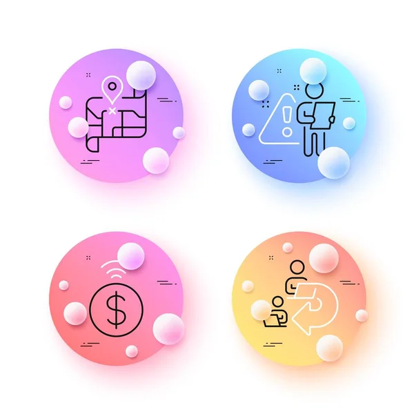 Teamwork Chart Inspect Payment Received Minimal Line Icons Spheres Balls Stock Vector Image by ...