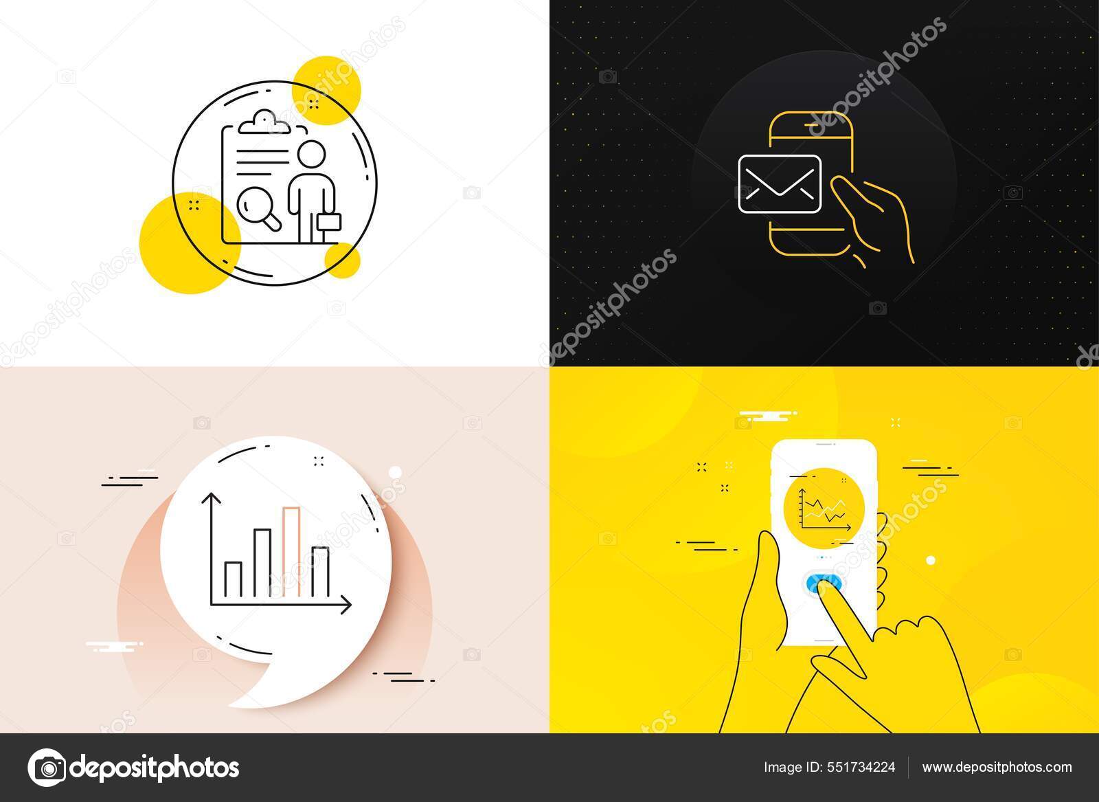Minimal Set Inspect Diagram Graph Diagram Chart Line Icons Phone Stock Vector Image by ...