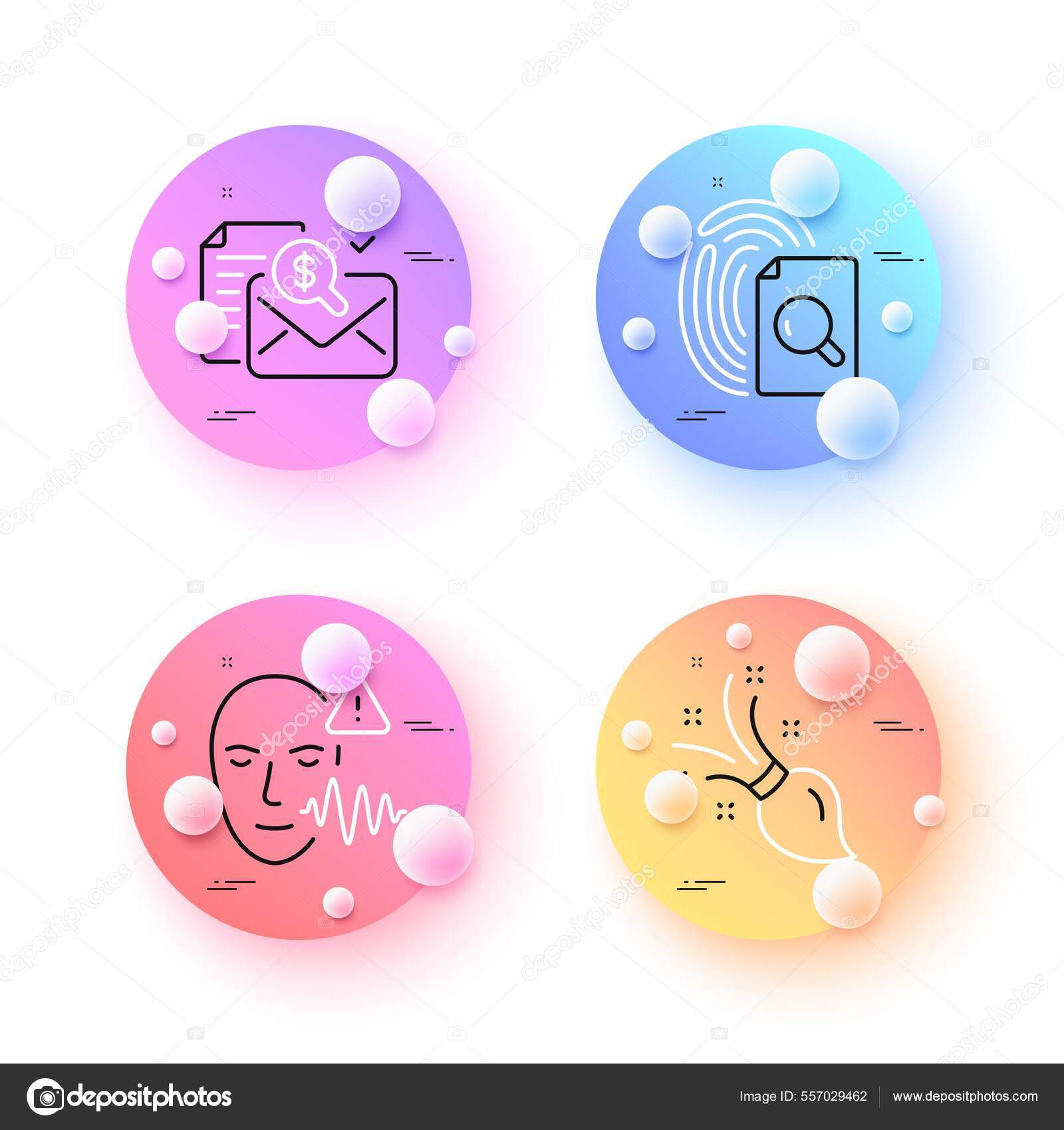 Inspect Brush Voice Wave Minimal Line Icons Spheres Balls Buttons Stock ...