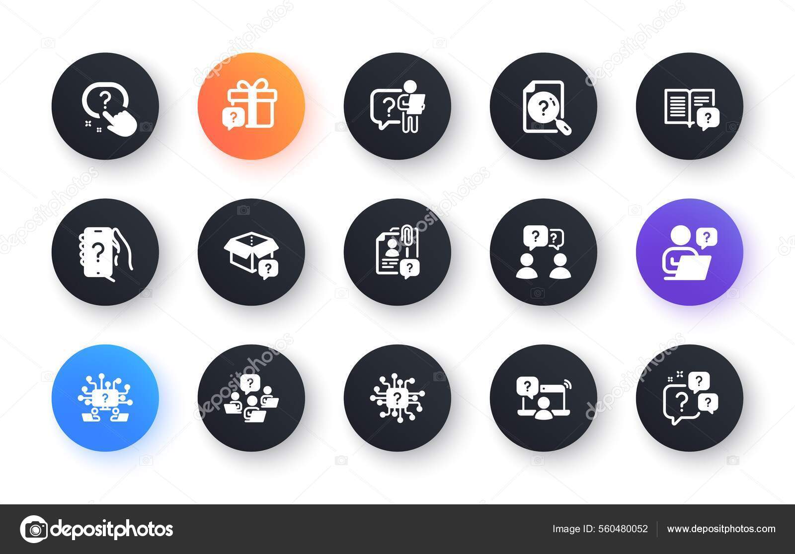 Questions Icons Artificial Intelligence Computer Phone Question Mark ...