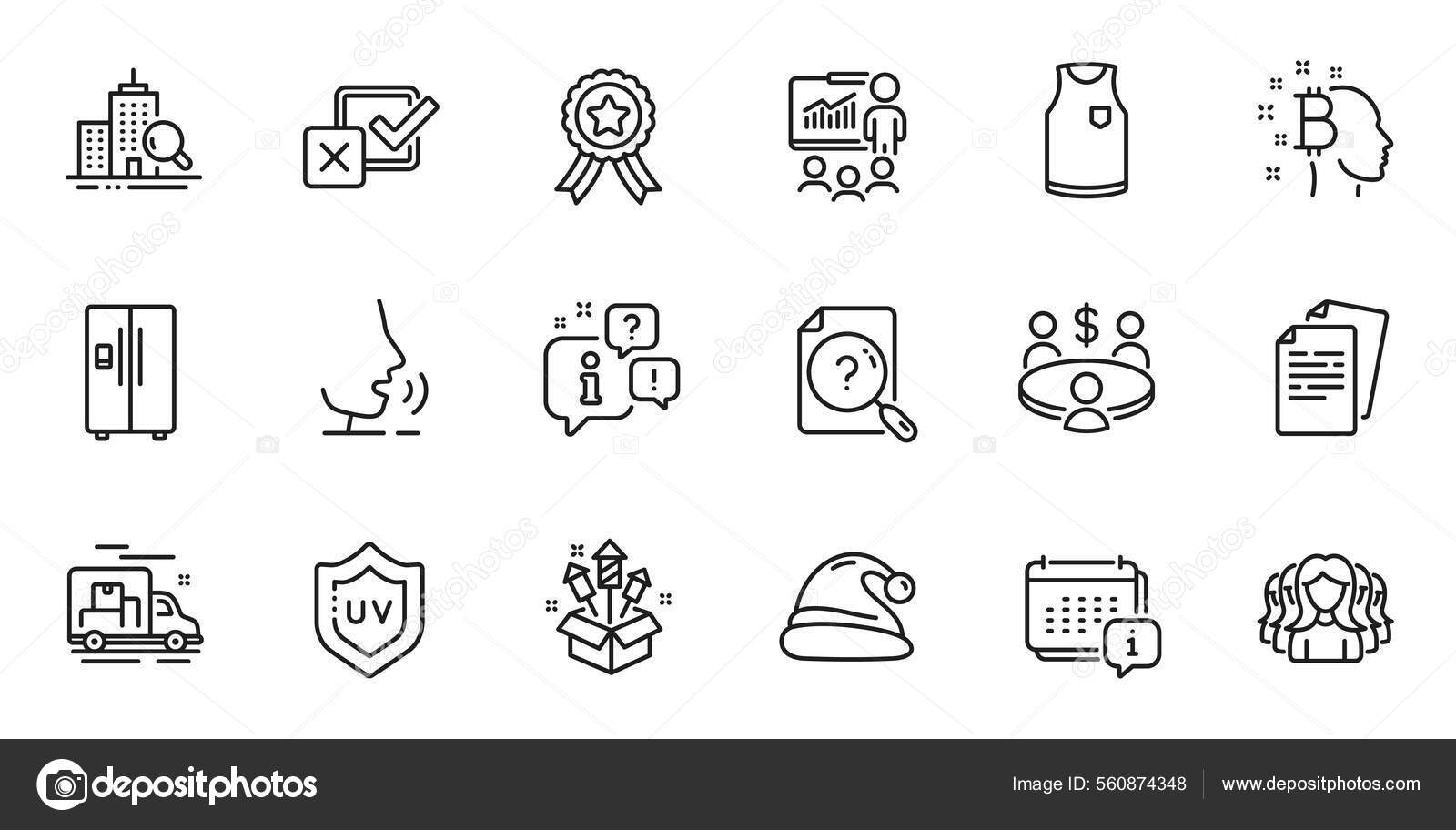 Outline Set Inspect Checkbox Refrigerator Line Icons Web Application Talk Stock Vector Image by ...