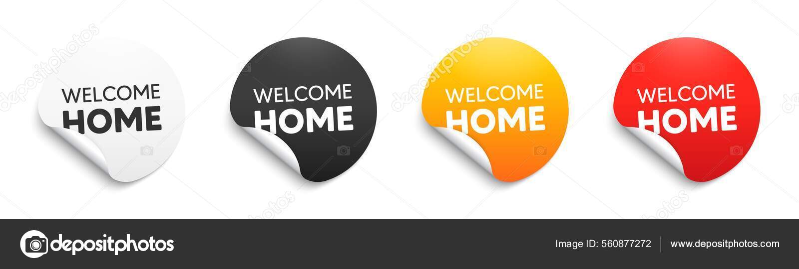 Welcome Home Tag Sticker Badge Offer Home Invitation Offer Hello Stock ...