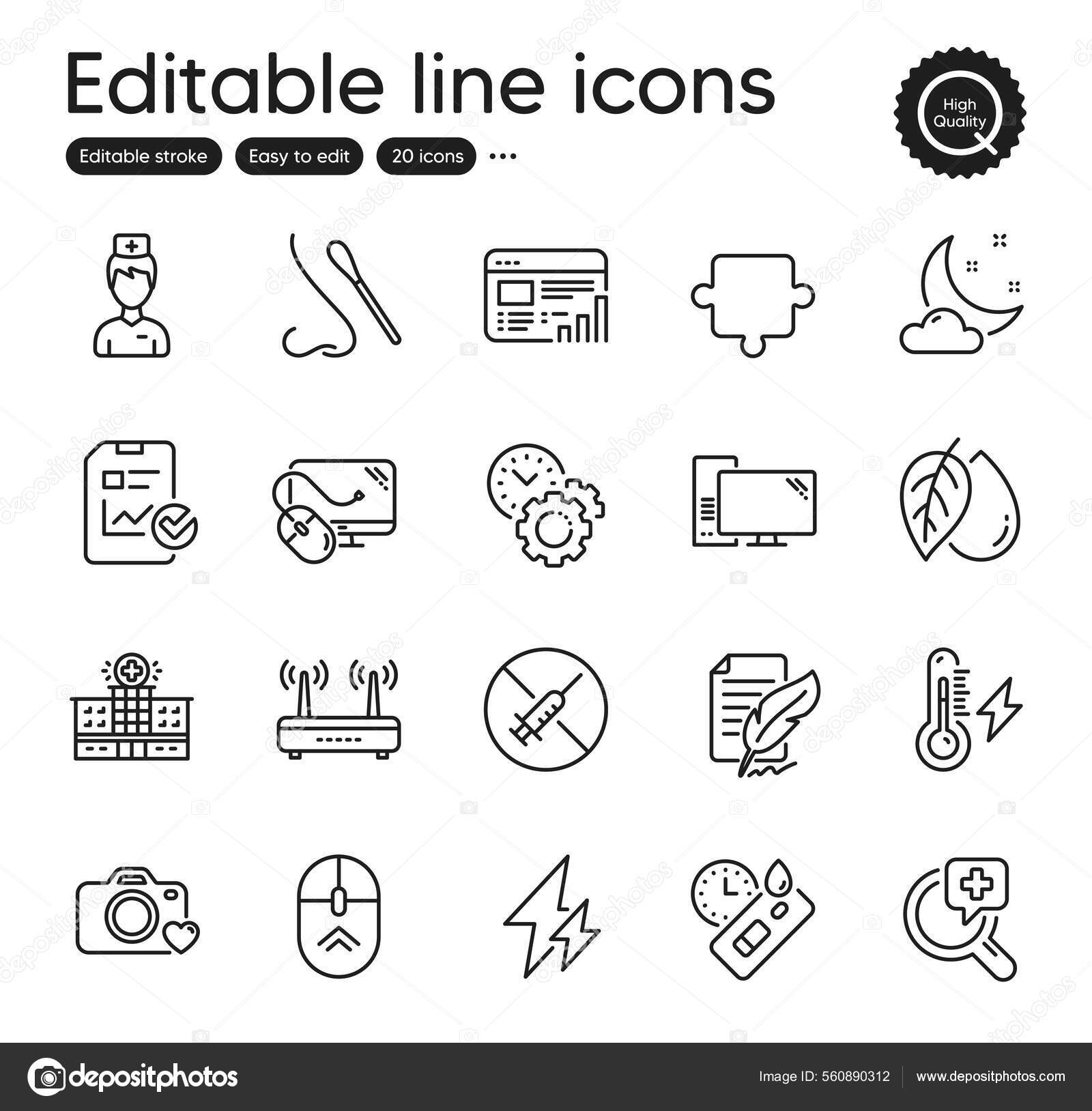 Set Science Outline Icons Contains Icons Photo Camera Time Management ...