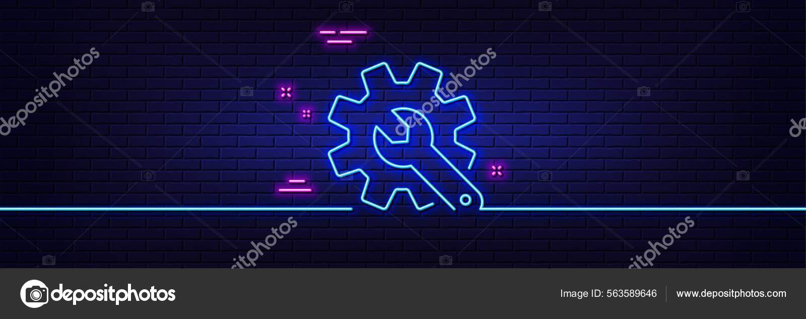 Neon Light Glow Effect Customisation Line Icon Settings Editing Sign Stock Vector Image by ...