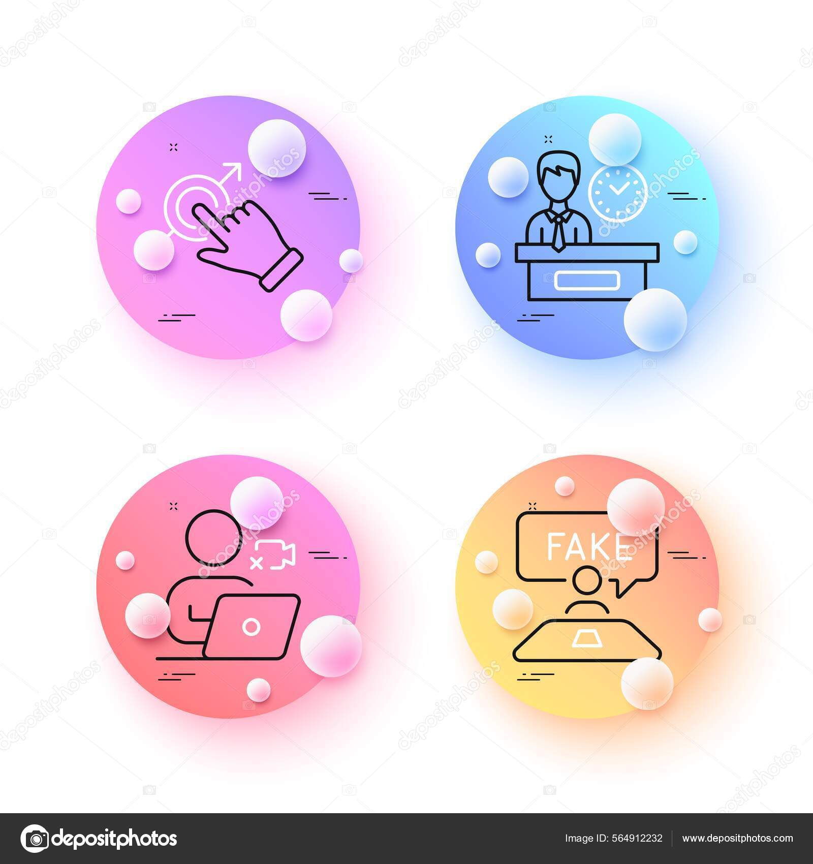 Fake Review Video Conference Presentation Time Minimal Line Icons ...