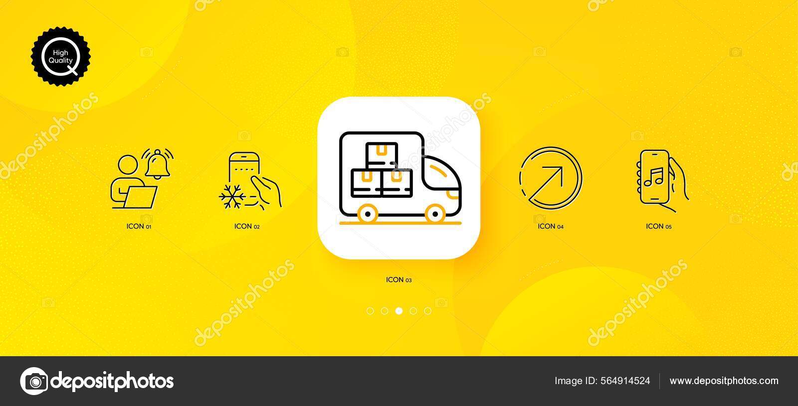 Refrigerator App Music App User Notification Minimal Line Icons Yellow Stock Vector by ...