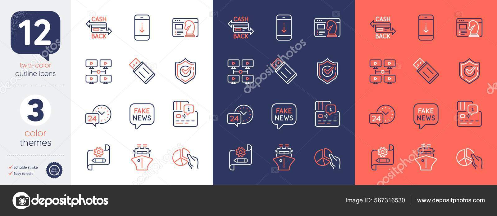 Set Scroll Cogwheel Blueprint Usb Flash Line Icons Include Confirmed ...